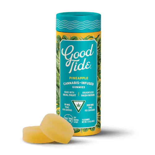 Good Tide Uplifting Pineapple Hash Rosin Infused Gummies 200mg Rec ...