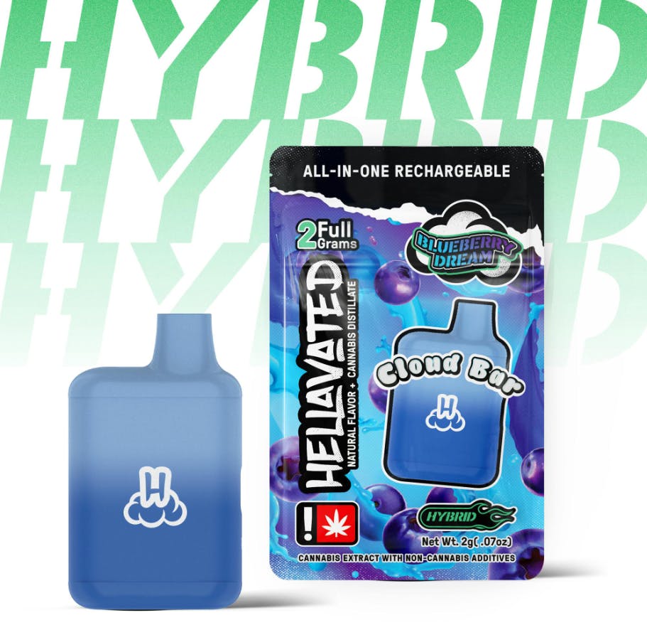 Blueberry Dream Cloud Bar Disposable (Hellavated) 2g Vaporizers ...