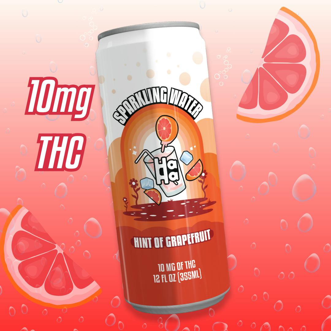 HaHa Edibles HaHa | Hint Of Grapefruit Sparkling Water 10mg - Green ...