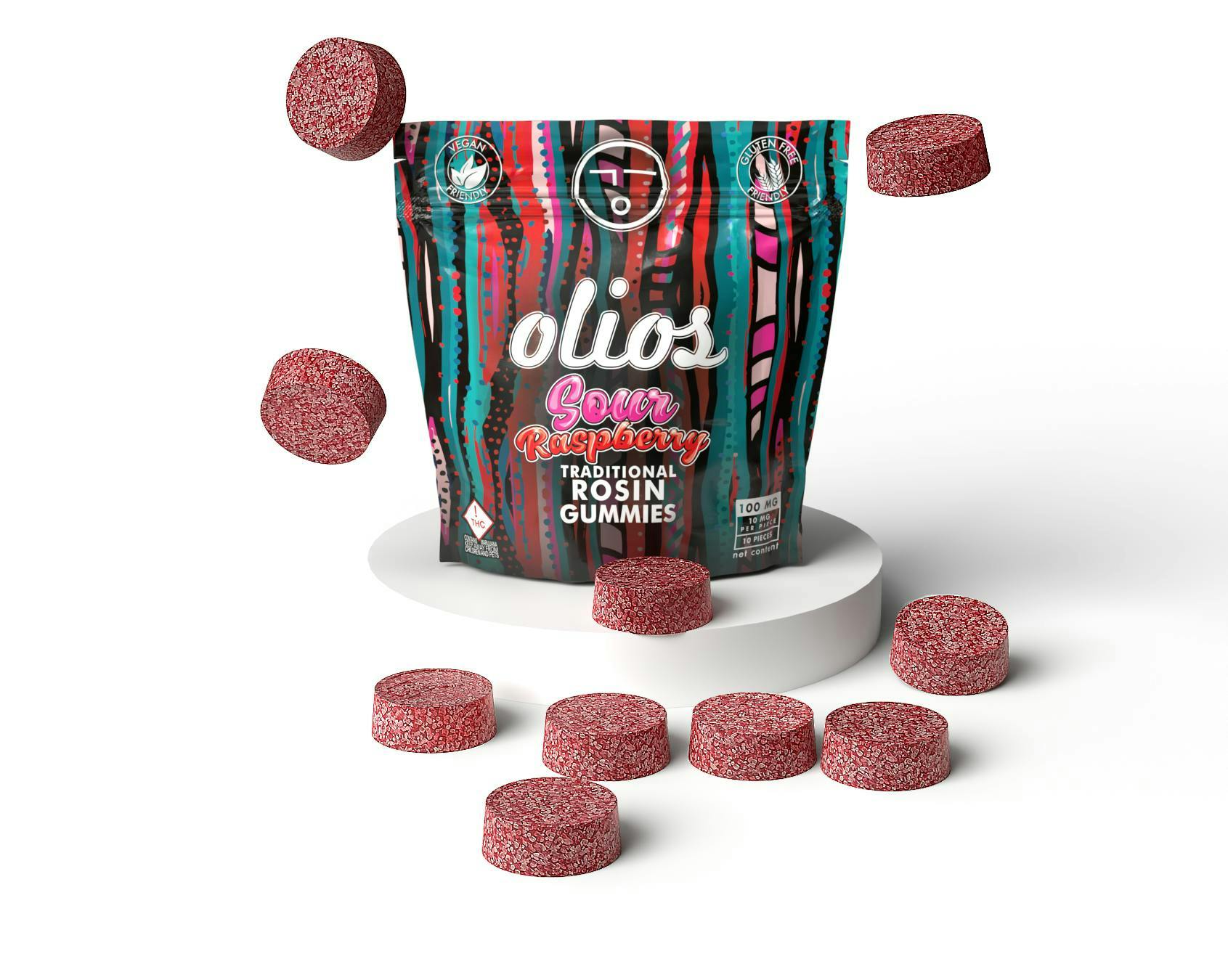 Sour Raspberry | Live Rosin | Gummies | 10 Pack | 100mg by | Buy Online ...