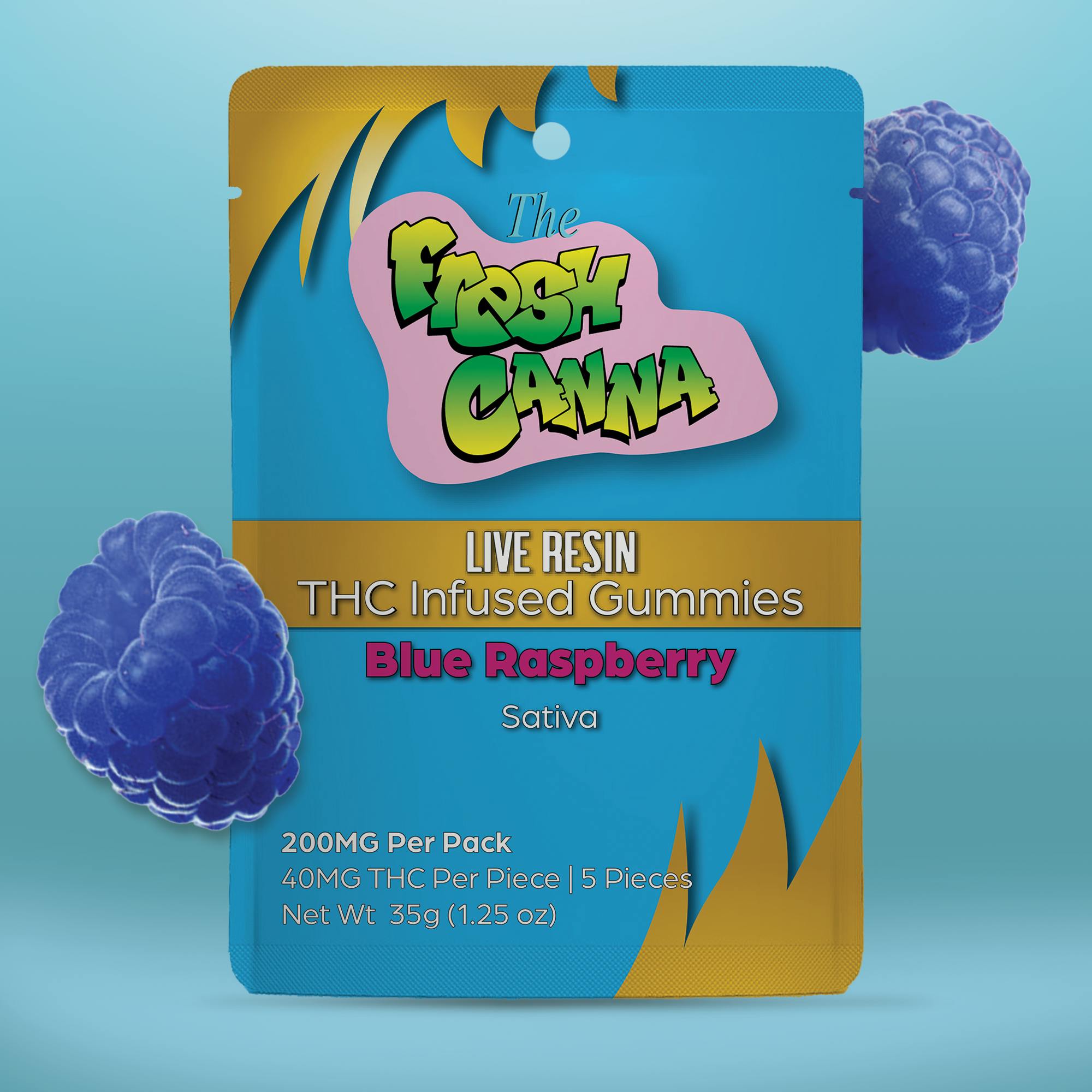 Fresh Canna | 200mg Live Resin Gummies | Blue Raspberry