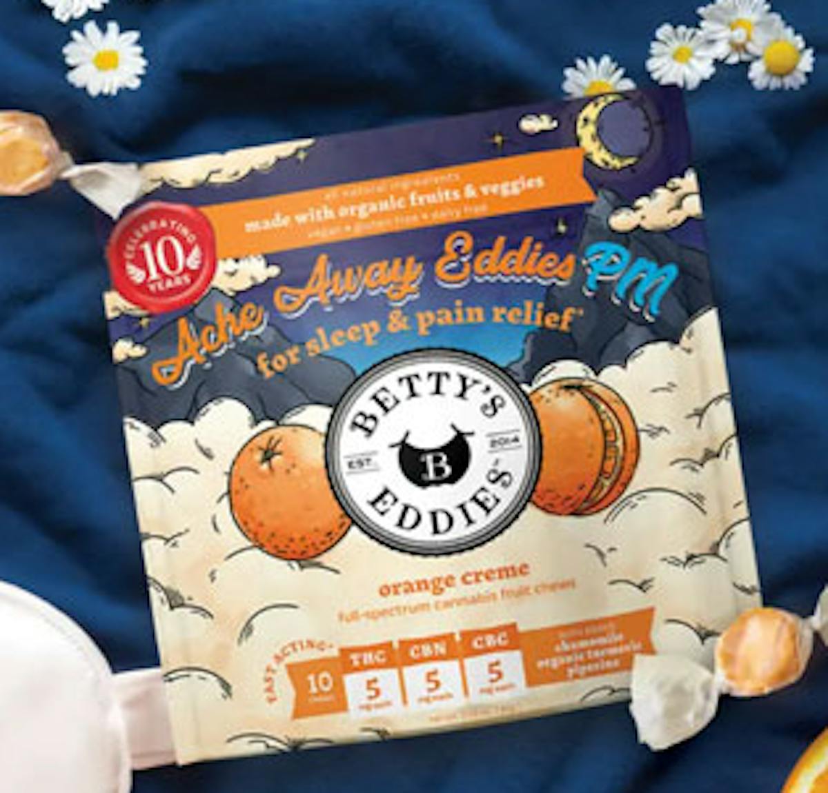 Betty’s Eddies Ache Away Eddies PM for Sleep and Pain Relief 50mg 10pk – Orange Creme N/A ...