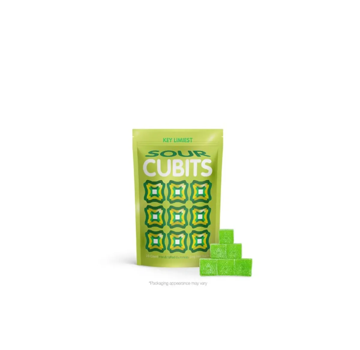 Cubits Sour Key Limest 20pk 100mg Gummies .1g Edibles | cubits