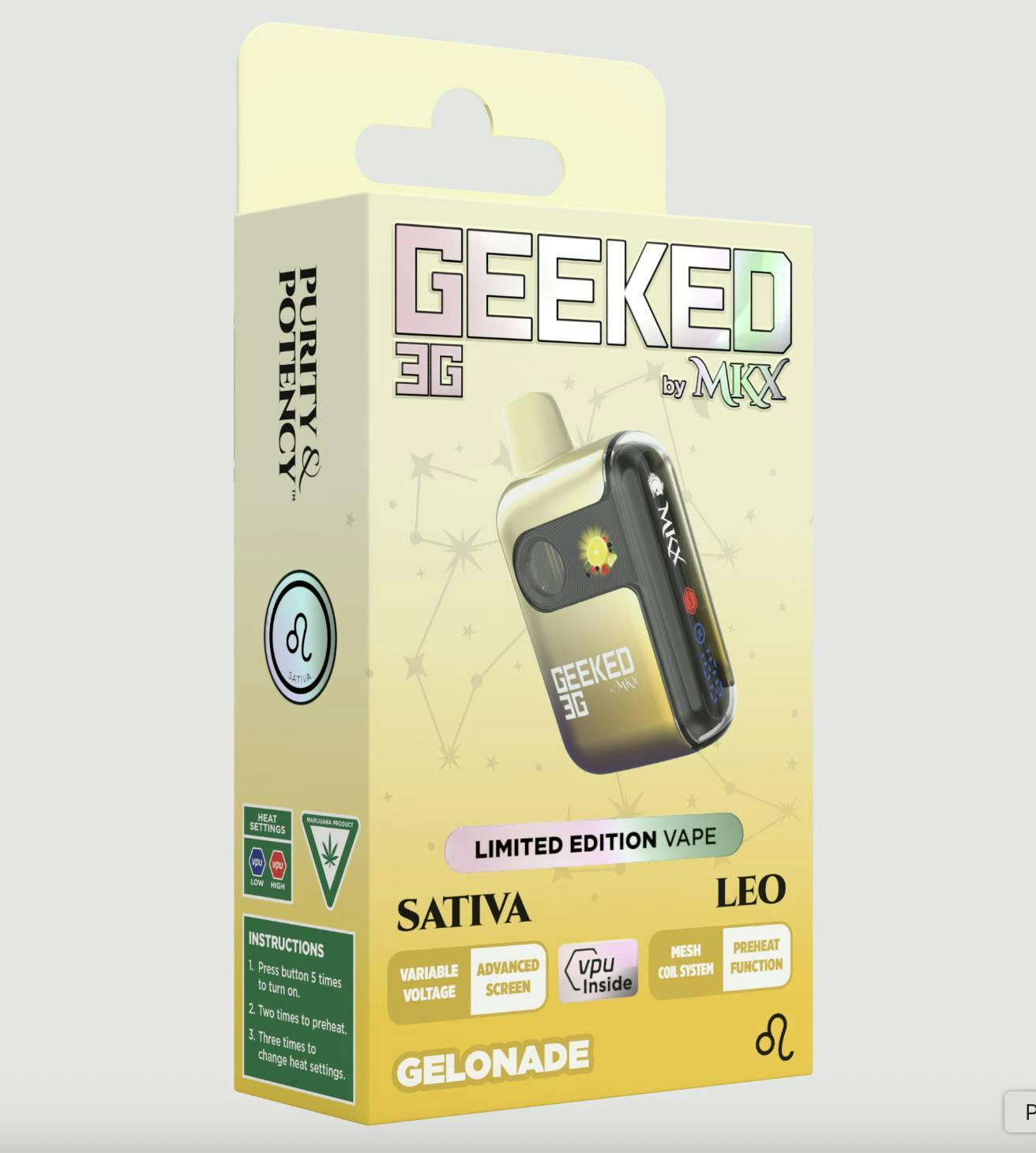 GEEKED BY MKX | GELONADE - DISPOSABLE SATIVA | Vaporizers | Gatsby Cannabis