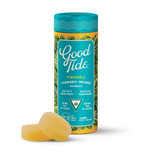Pineapple Hash Rosin Gummies | 10 pack | 100mg by Good Tide | Buy ...