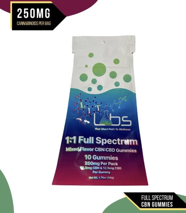 Lit Labs | Full Spectrum CBD:CBN Gummies 250mg | Edibles | The Ouid Shop