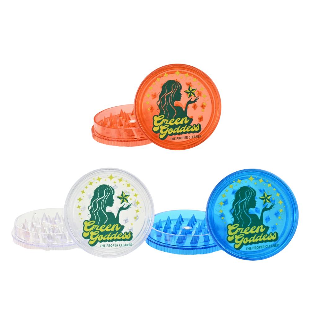 Green Goddess - Acrylic Grinder - 60mm - 3pc - RCB | Sessions Cannabis