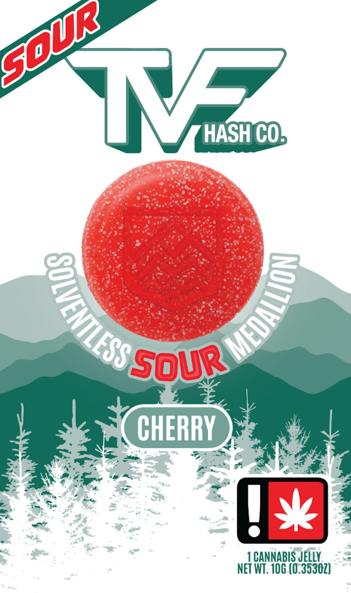 TVF Hash Co. 100mg SOUR CHERRY Solventless Medallion Single Jelly 10g ...