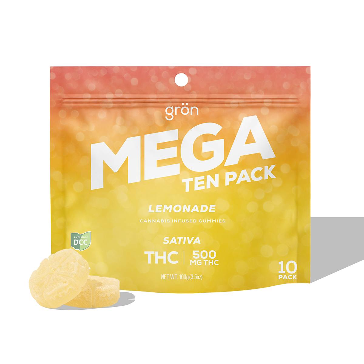 Lemonade Mega Pearls | 10pk 10pk Edibles | Gron