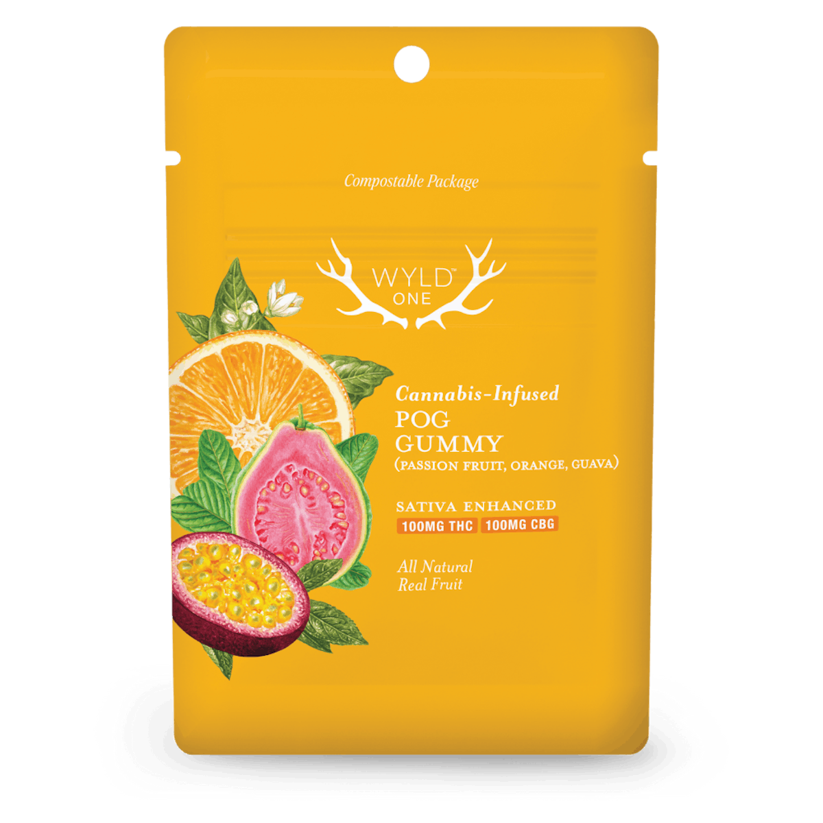 Wyld One 1:1 THC:CBG 100mg PASSION ORANGE GUAVA Sativa Single Gummy 20g ...