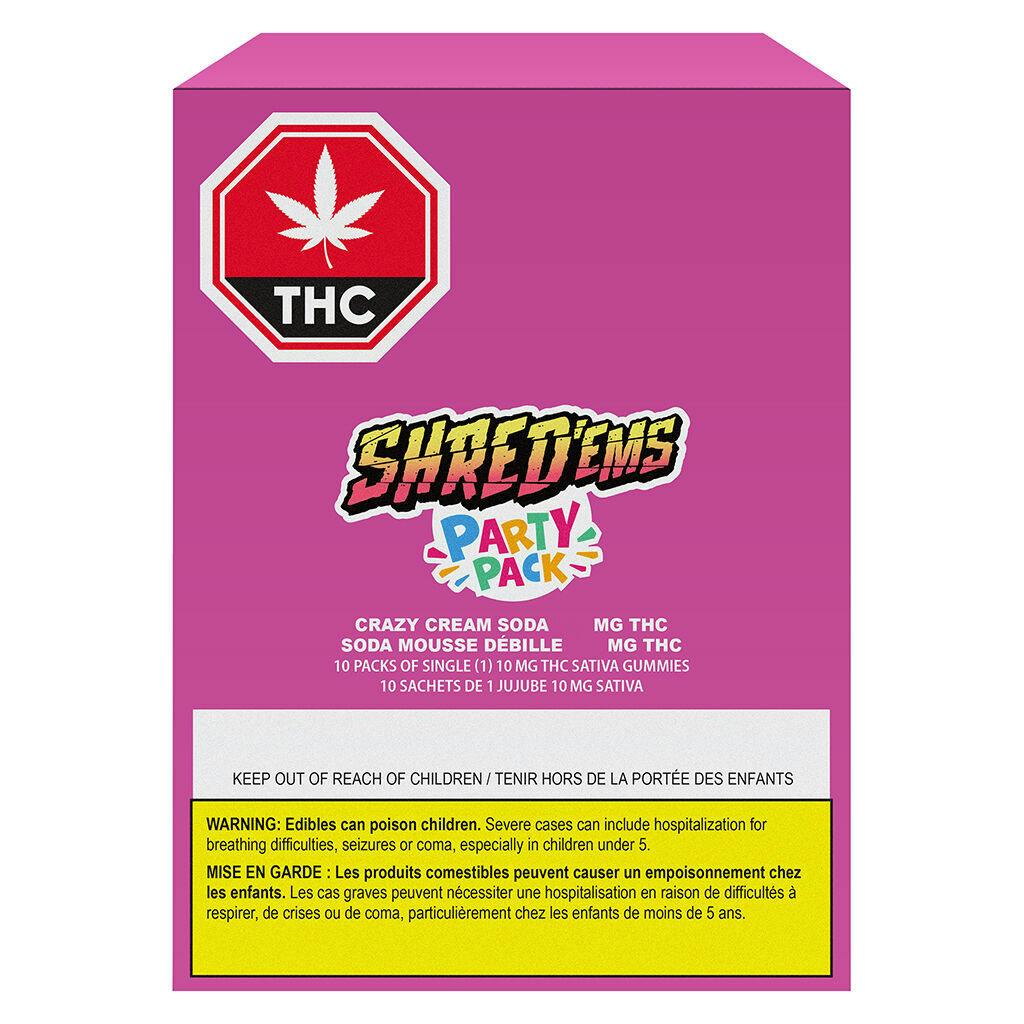 SHRED'ems - Crazy Cream Soda Party Pack 100 THC Gummies - 10x1 Pack ...