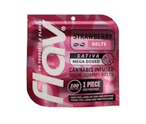 Flav Gummies Mega Belt | 100mg THC | Strawberry [S] | Cannabis