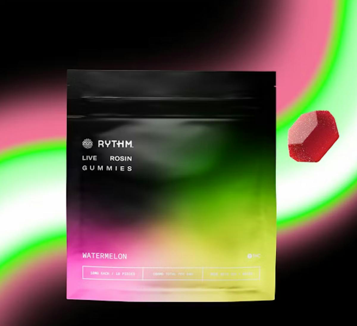 Rythm Watermelon 100mg 10pk gummies .1g Edibles | Rythm