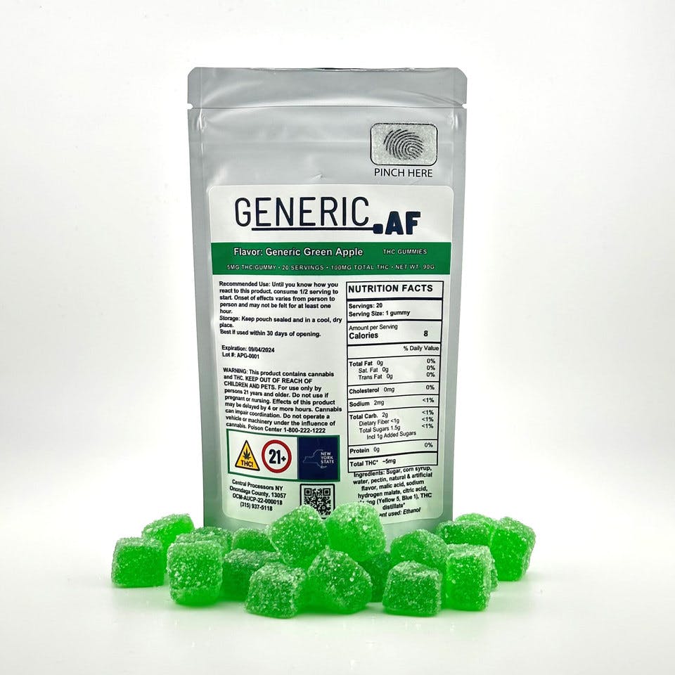 Generic AF Green Apple | Gummies | 100mg | Central Processors NY ...