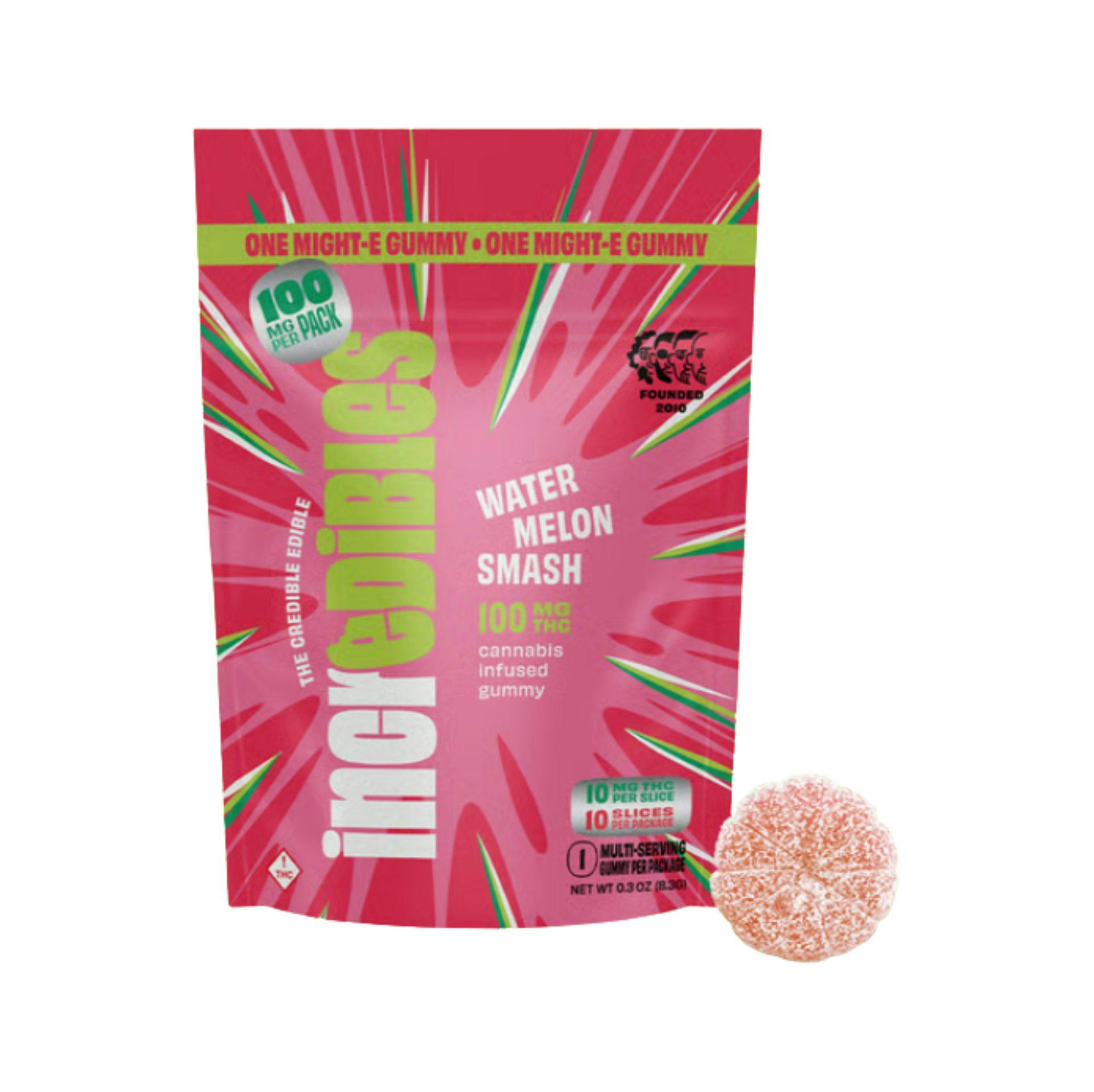 The Flowery NY | | Might-E Gummy Watermelon Smash | 100mg 1 piece