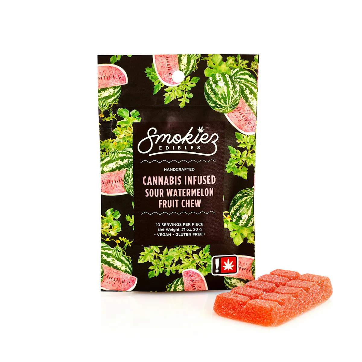 Smokiez | *Scored-Single* Sour Watermelon Gummy 100mg .1g Edibles ...