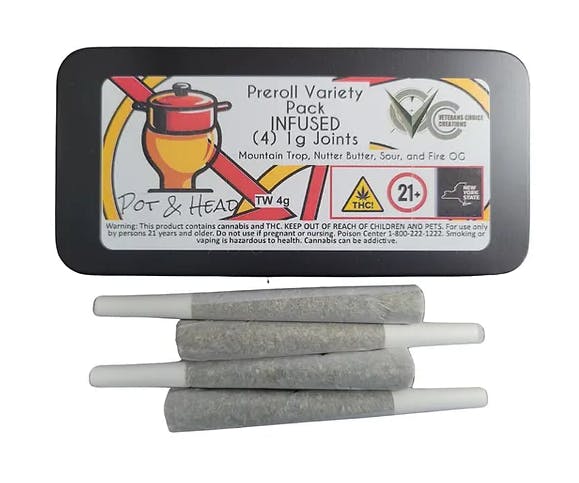Infused Pre roll Variety Pack | 4 Pack | Pot & Head | Raven's Joint | A ...