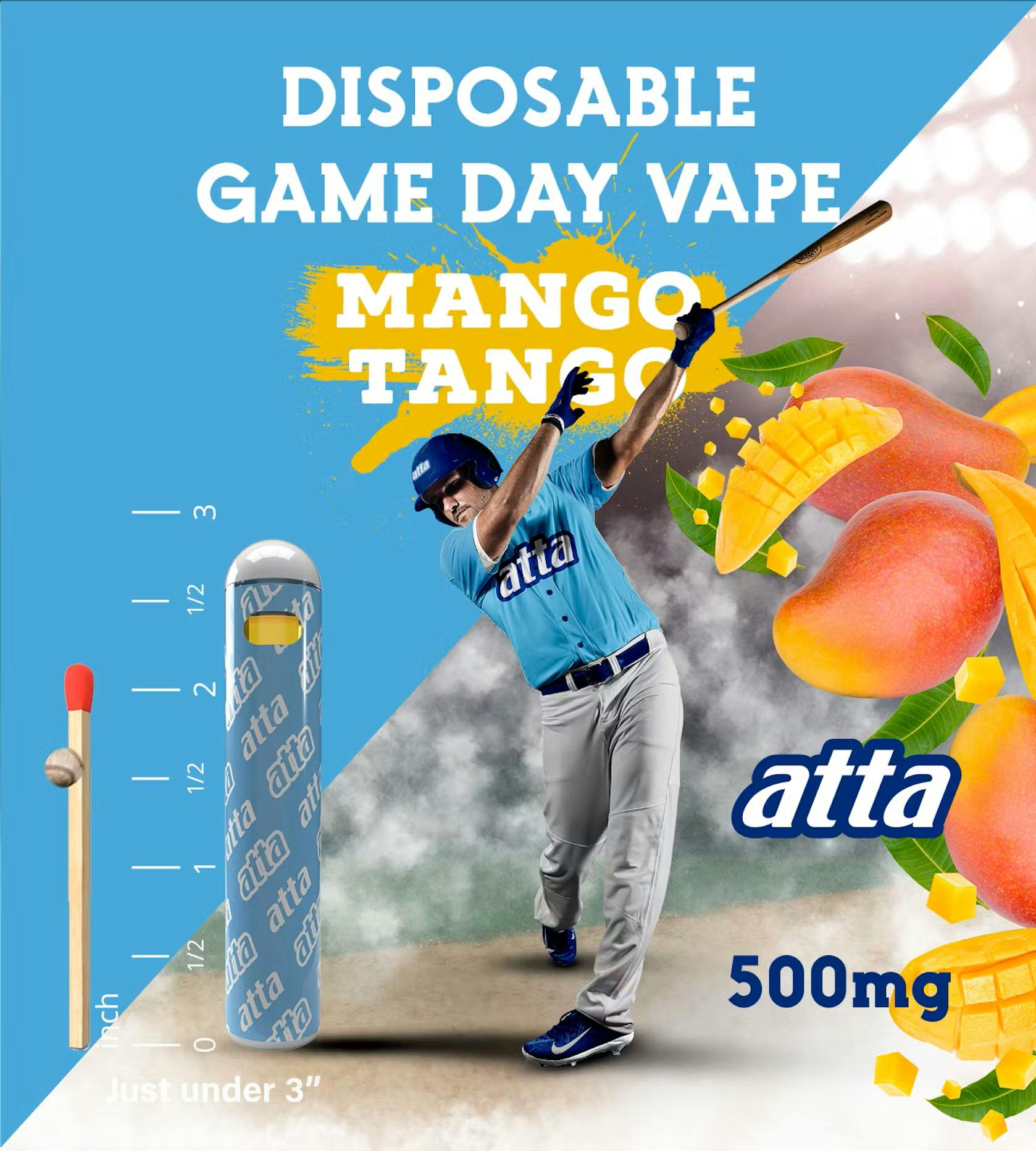 Atta Disposable Game Day Vape - Mango Tango - KC Blue - Doobie