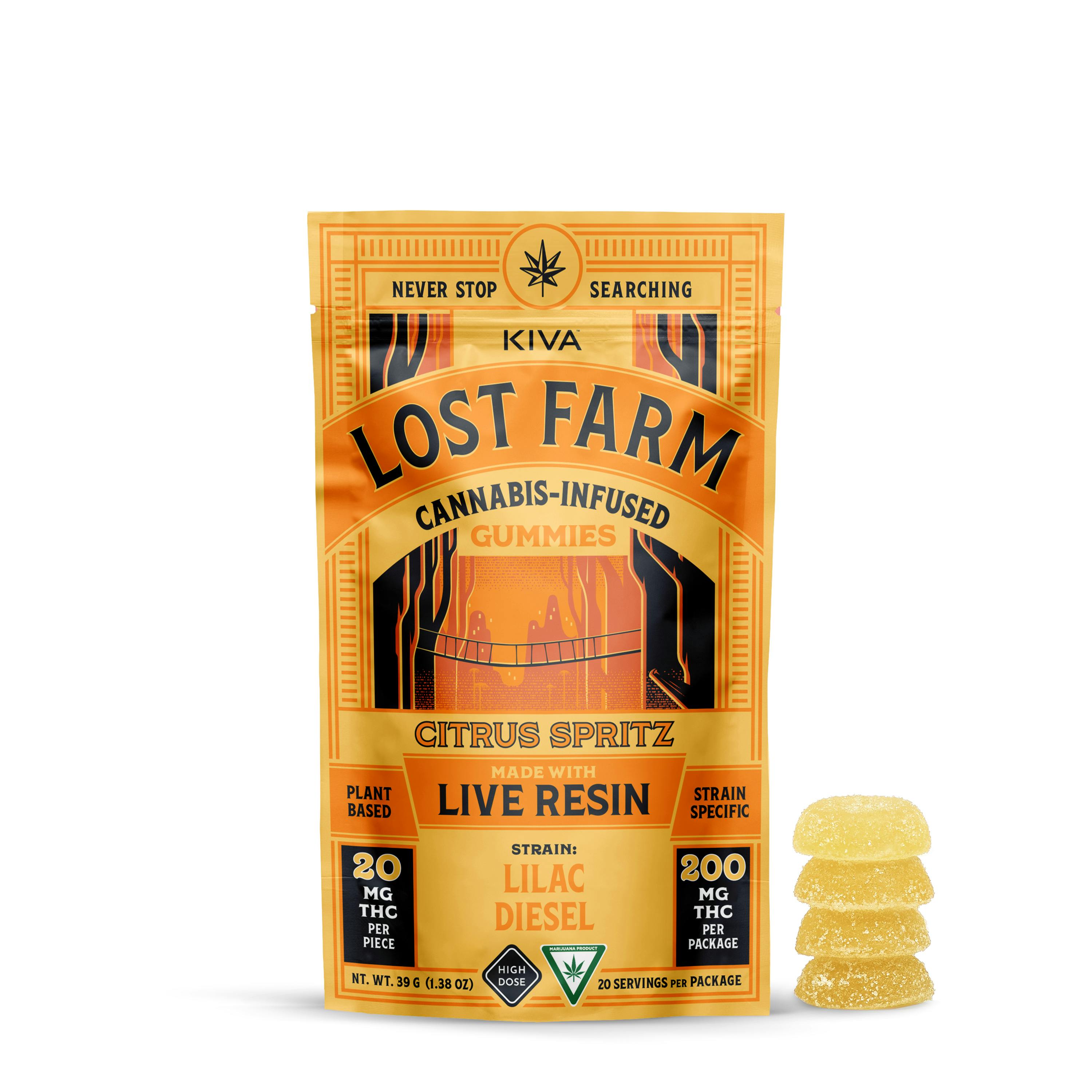 Lost Farm | Citrus Spritz Live Resin Gummies | 200mg | Edibles | New ...